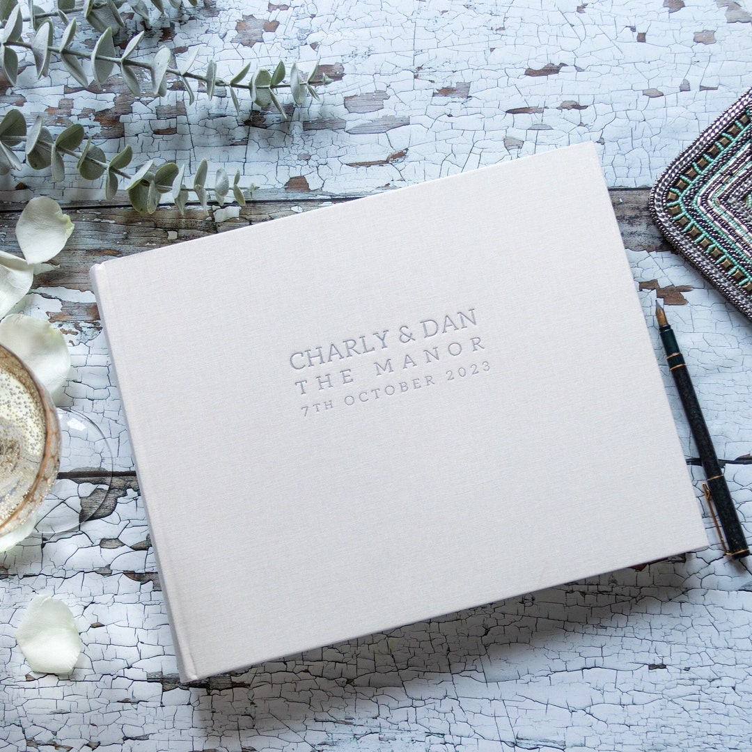 Large Wedding Guest Book Made From Linen - Etsy
