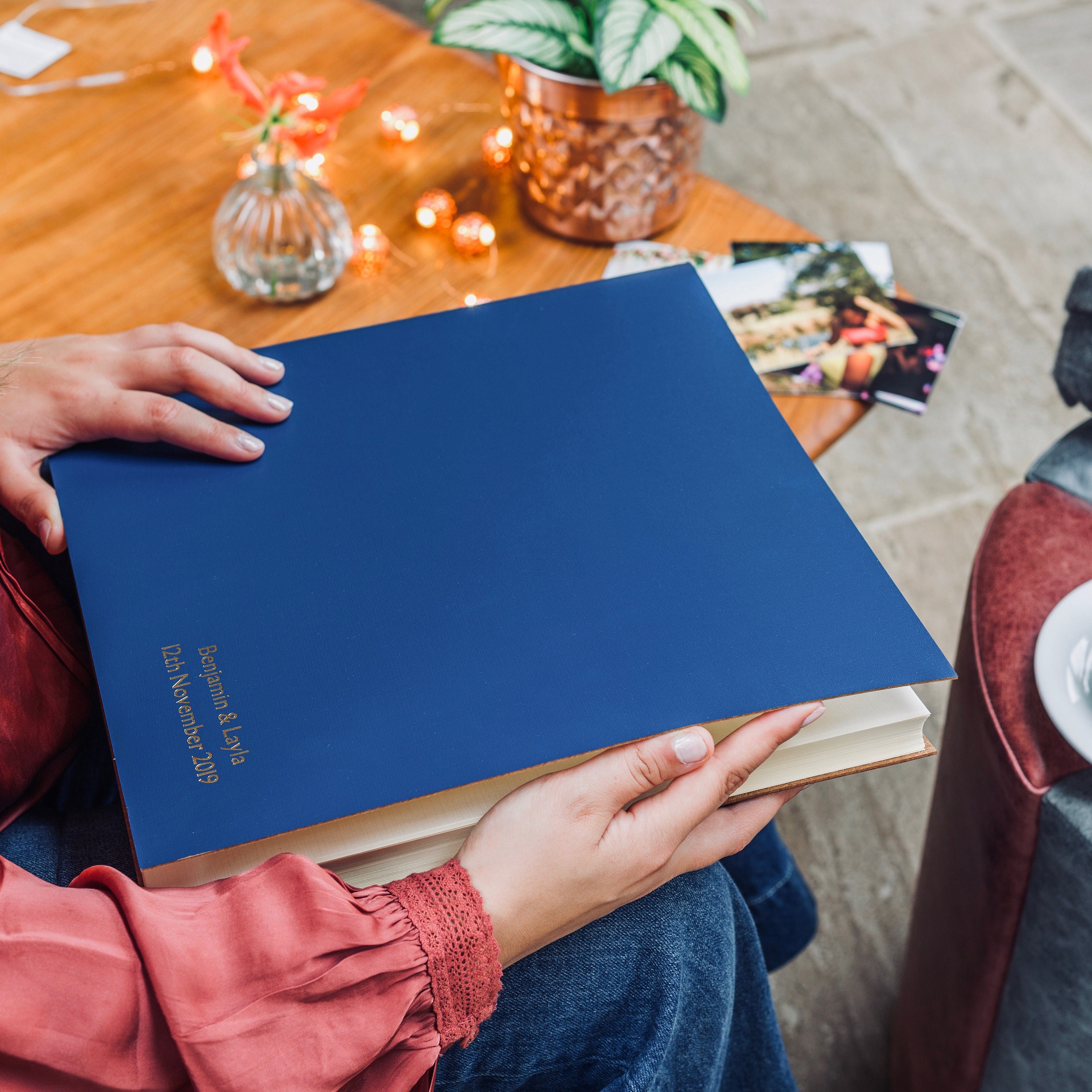Large Photo Album Handmade From Recycled Leather Personalised With Your ...