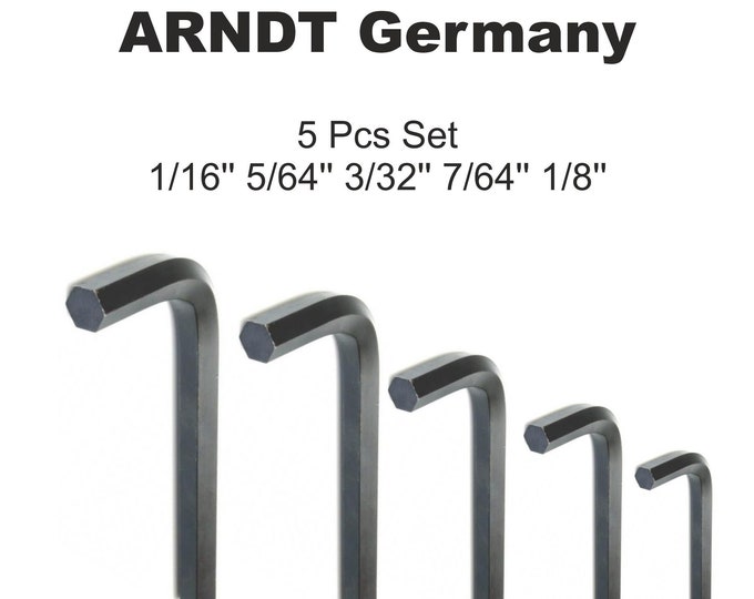 ARNDT 5PCS Hex Key Set Mini Hex Allen Keys 1/16, 5/64, 3/32, 7/64, 1/8 ...