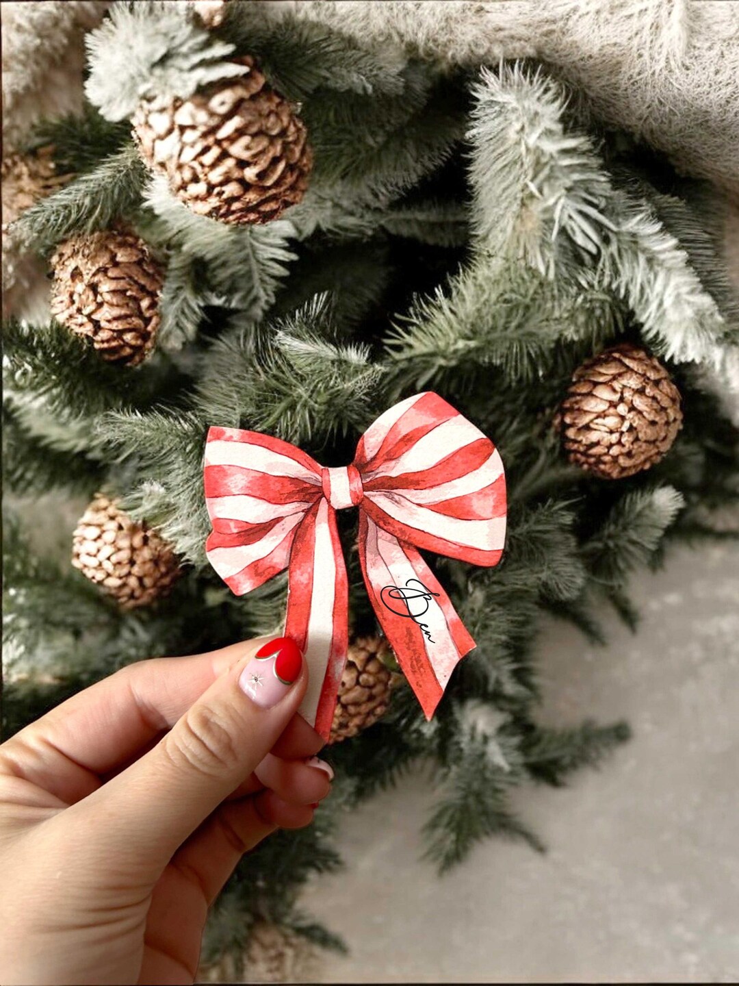 Candy Cane Place Card Template DIY Holiday Craft Easy Christmas ...