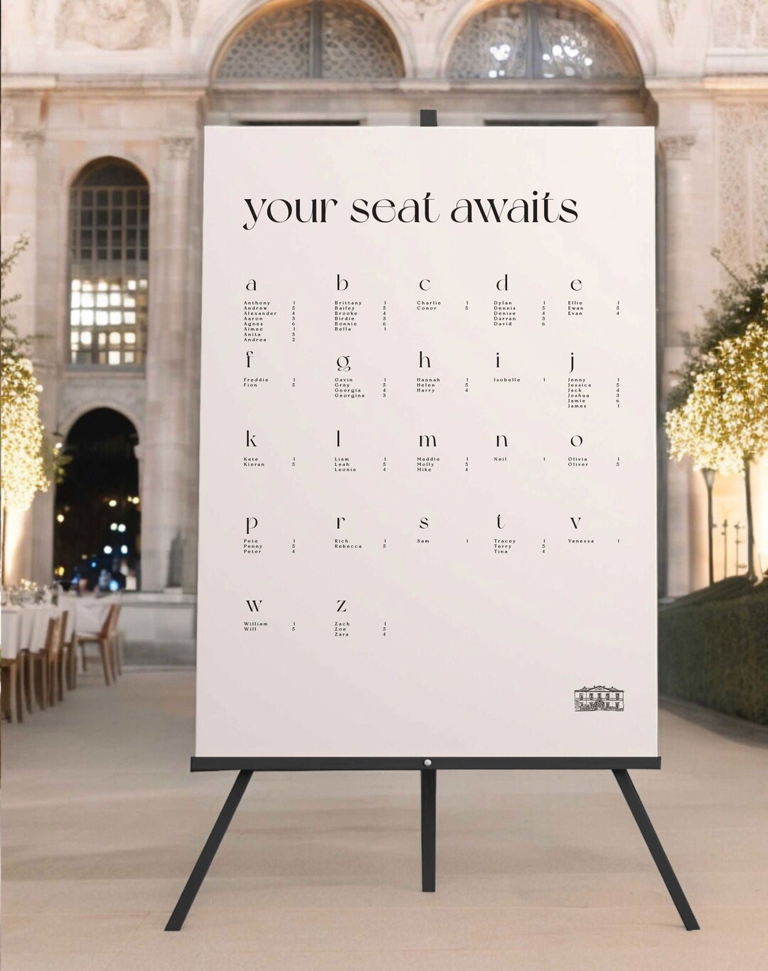 Zoey Venue Illustration Seating Plan - Etsy