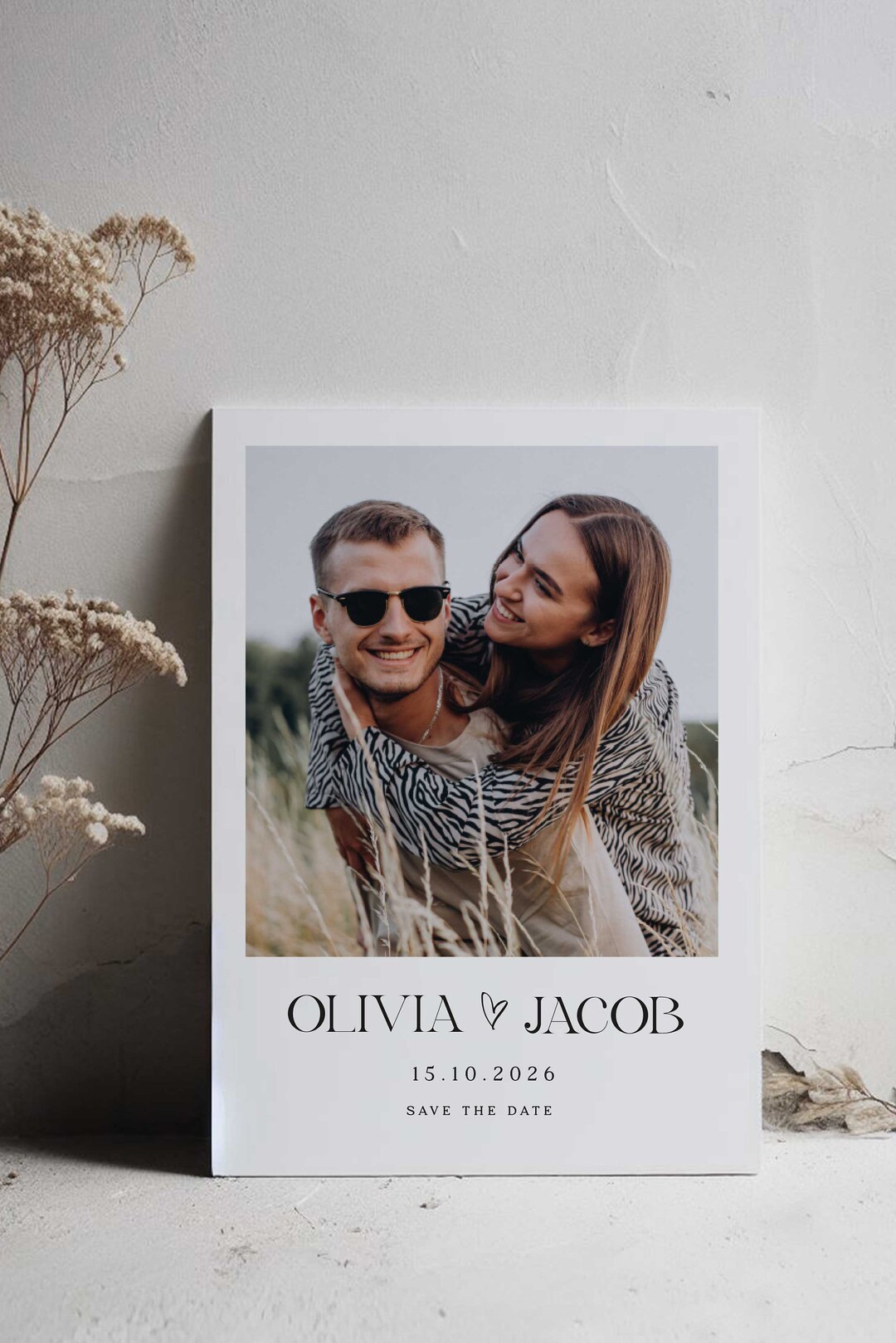 Polaroid Save the Date Wedding Invite, Custom Invitation, Olivia Design ...