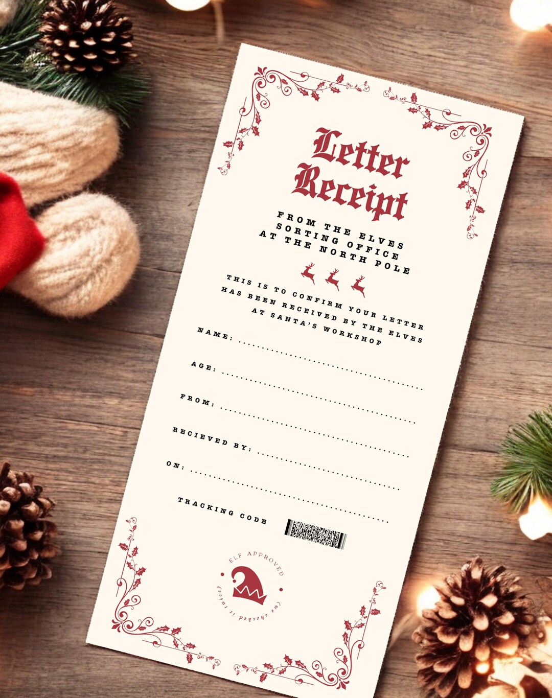 Letter Receipt From Santa Personalized Santa Letter, Christmas Gift ...