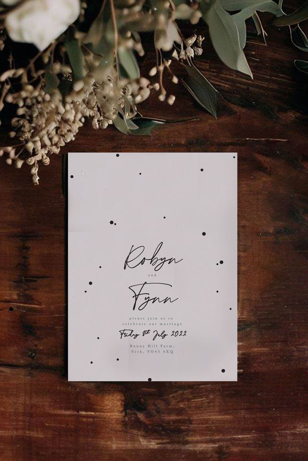Chic 'robyn' Confetti Wedding Invitation - Etsy