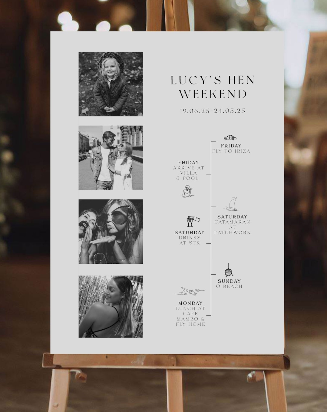 Hen Party Photo Timeline Sign Fun and Memorable Hen Do Signage - Etsy UK