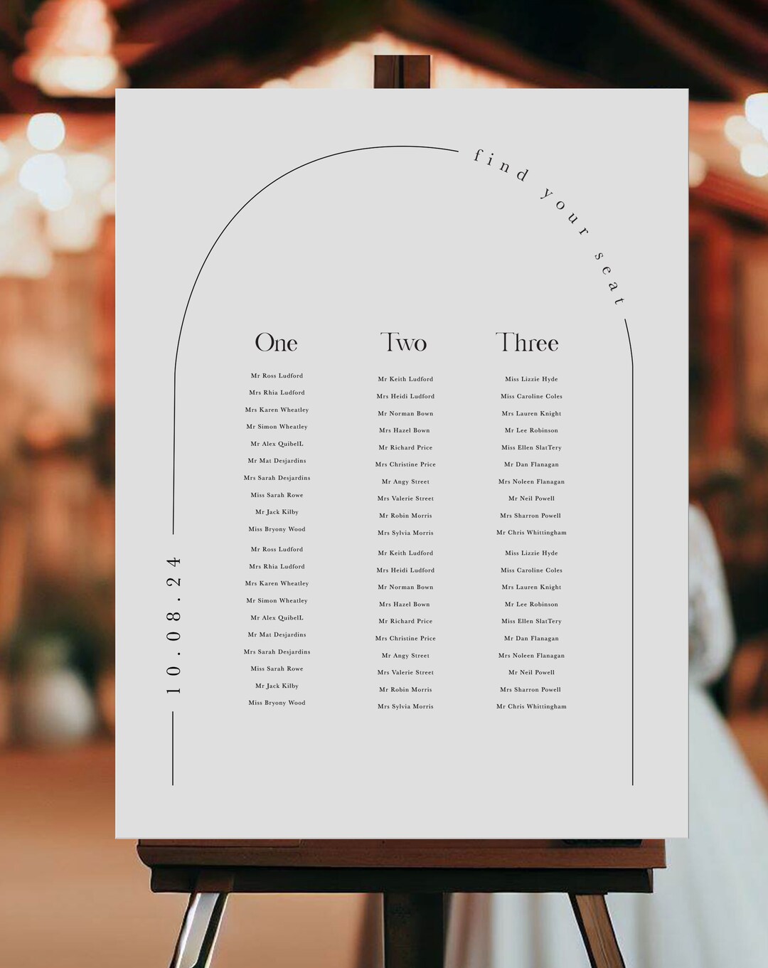 Modern Minimalist Wedding Seating Gabriella Design Customizable Seating ...