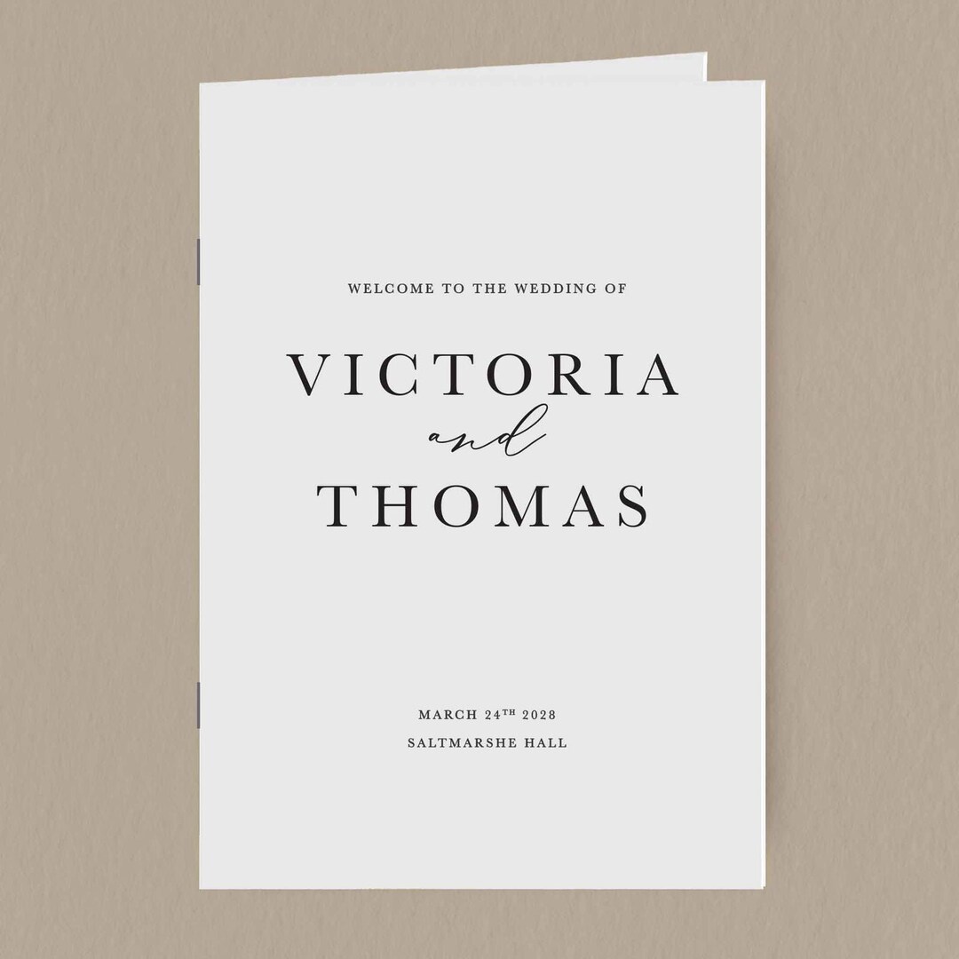 Order of Service Template | Printable Ceremony Program | Customizable ...