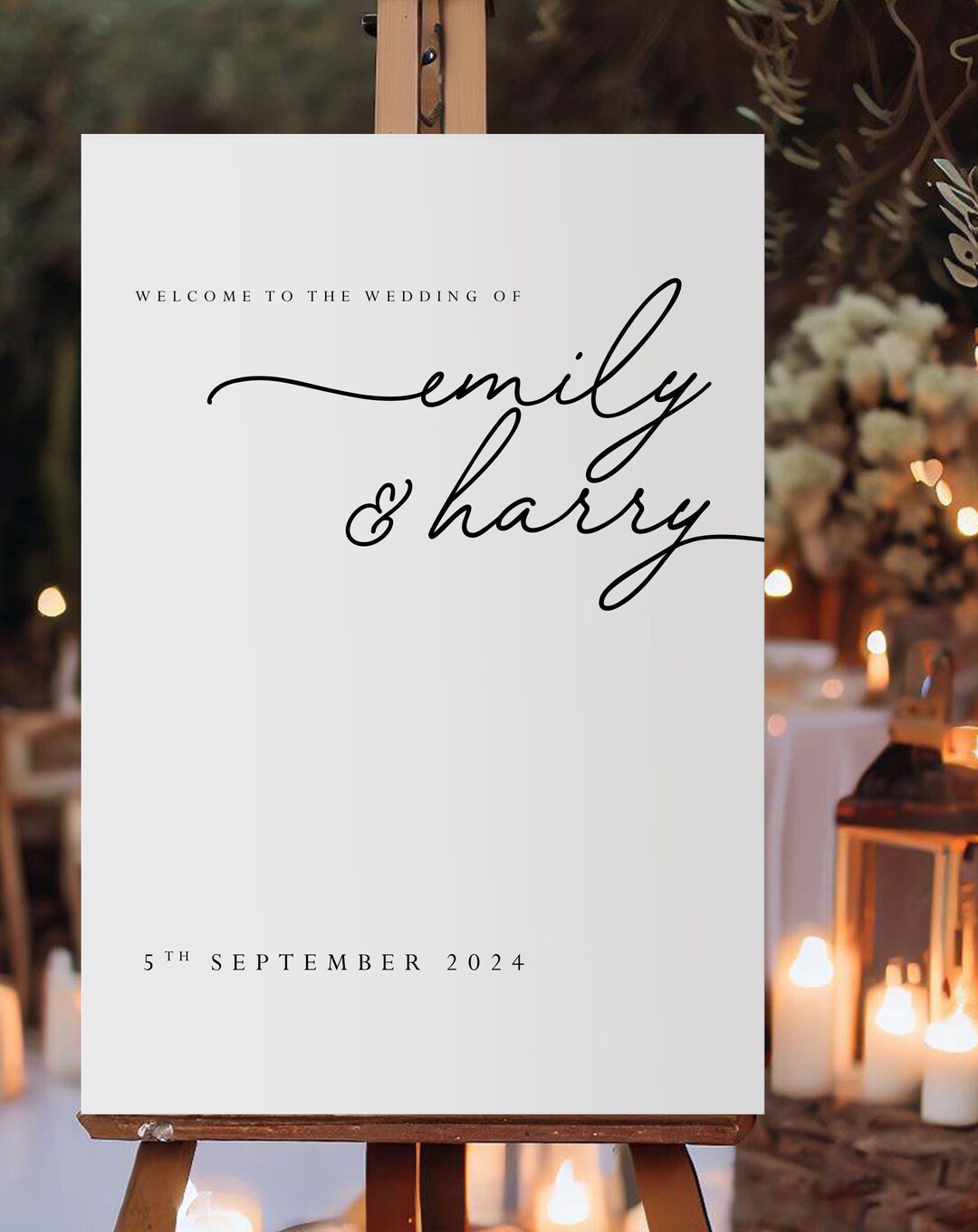 Chic Wedding Venue Welcome Sign Emily Contemporary Design - Etsy
