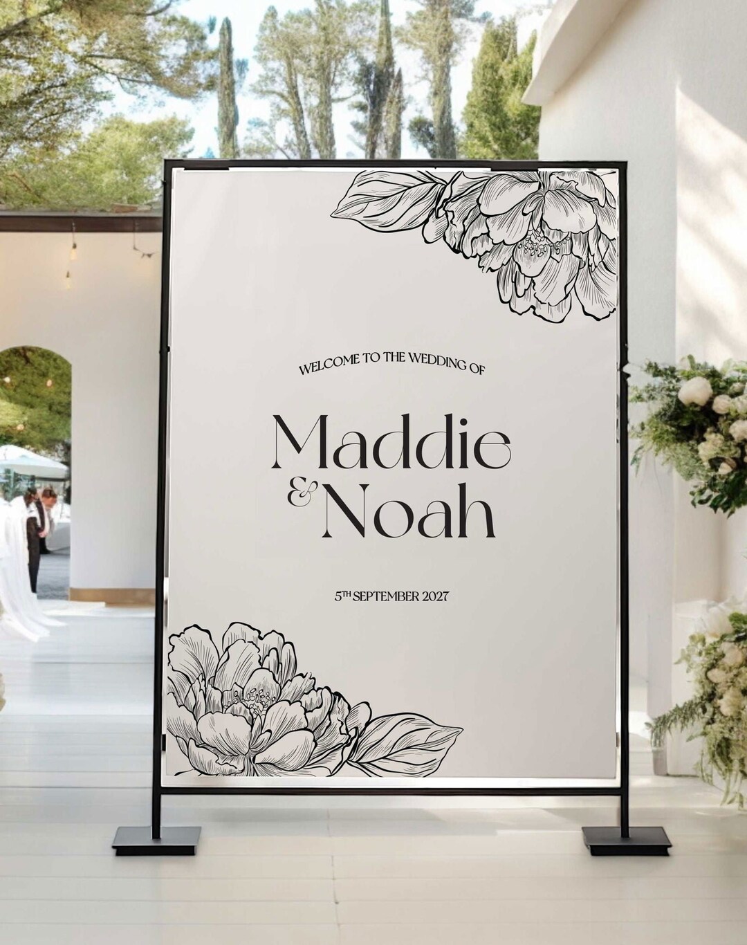 Maddie Peony Welcome Sign - Etsy