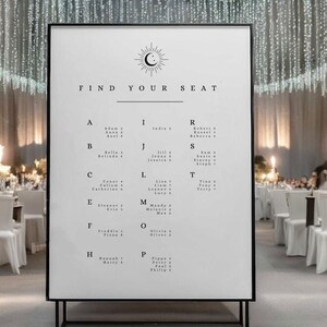 Moon Seating Plan Celestial Table Plan Seating Chart for Celestial Weddings Raine - Etsy
