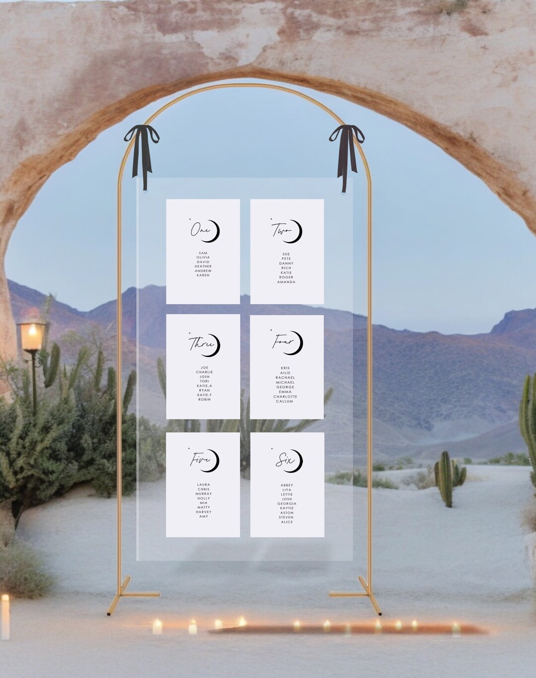 Lorna Crescent Moon Seating Plan Card - Etsy
