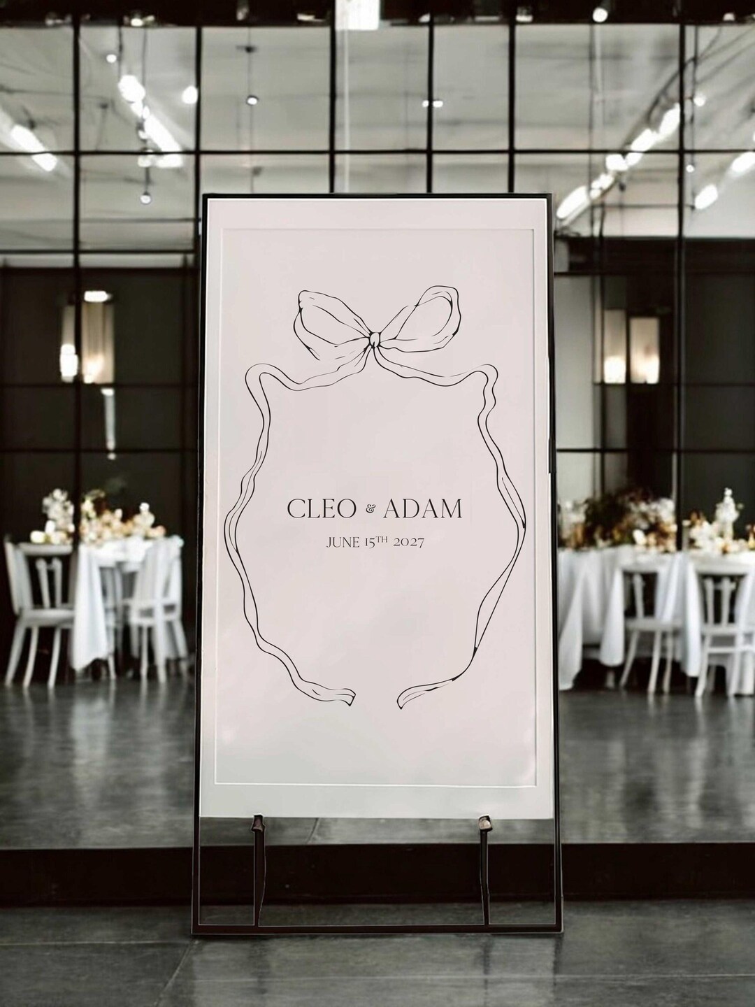 Bow Welcome Sign, Personalised Wedding Signage, Large Welcome Sign ...