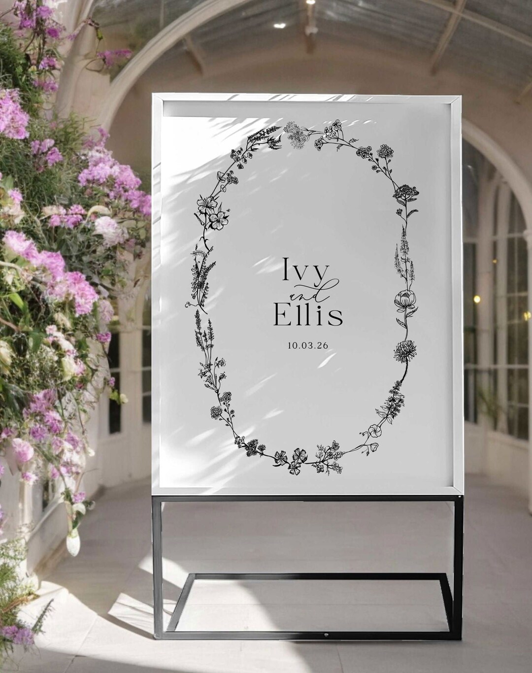 Ivy Floral Welcome Sign - Etsy