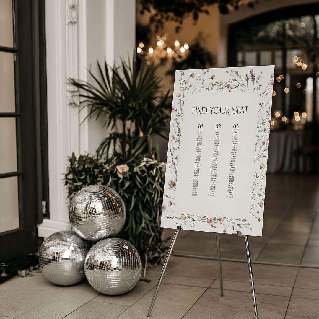 Matilda Wildflower Border Seating Plan Chart | A1 Digital Download ...