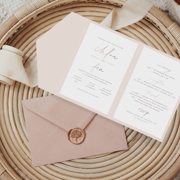 Pocketfold Wedding Invitation - Etsy