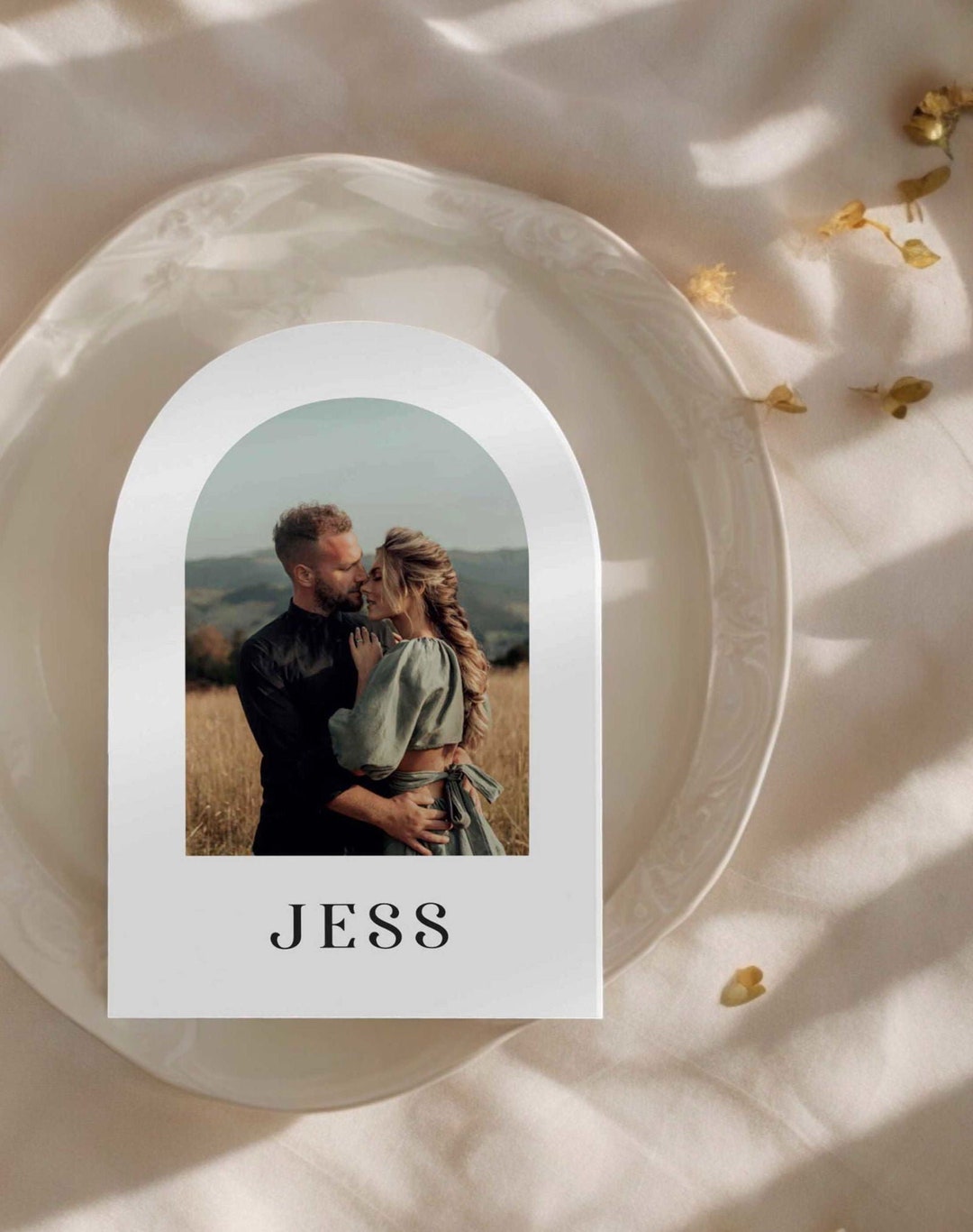 Arch Photo Place Cards for Weddings & Events, Elegant Table Settings ...
