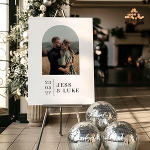 Arched Photo Wedding Welcome Sign | Custom Personalized Display | JESS ...