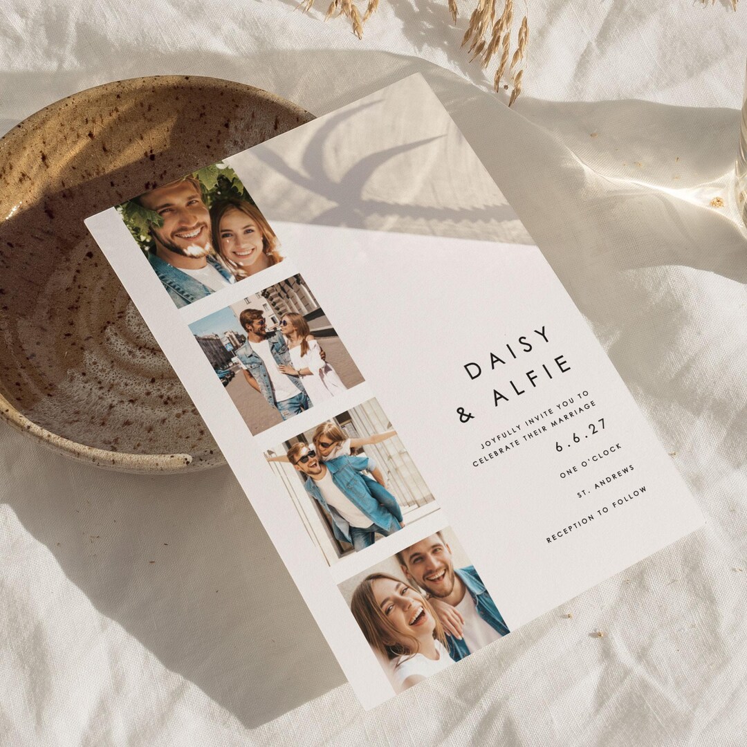Photo Booth Wedding Invite | Custom Couple Photos | Digital Download ...
