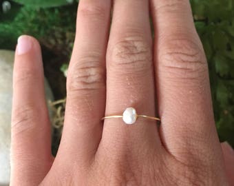 Tiny pearl ring | Etsy