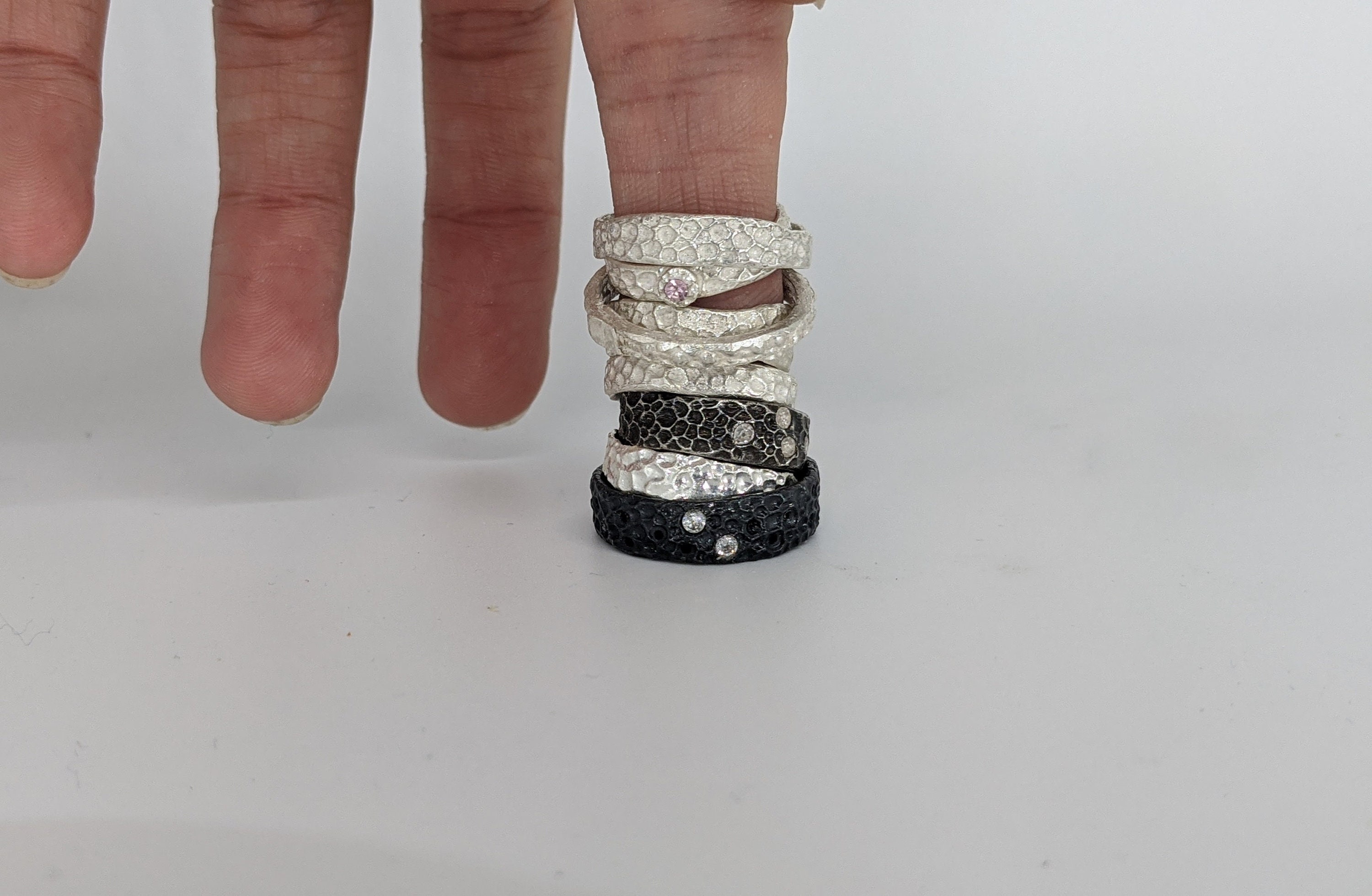 Silver Stingray Ring Ocean Texture Ring Underwater Texture | Etsy