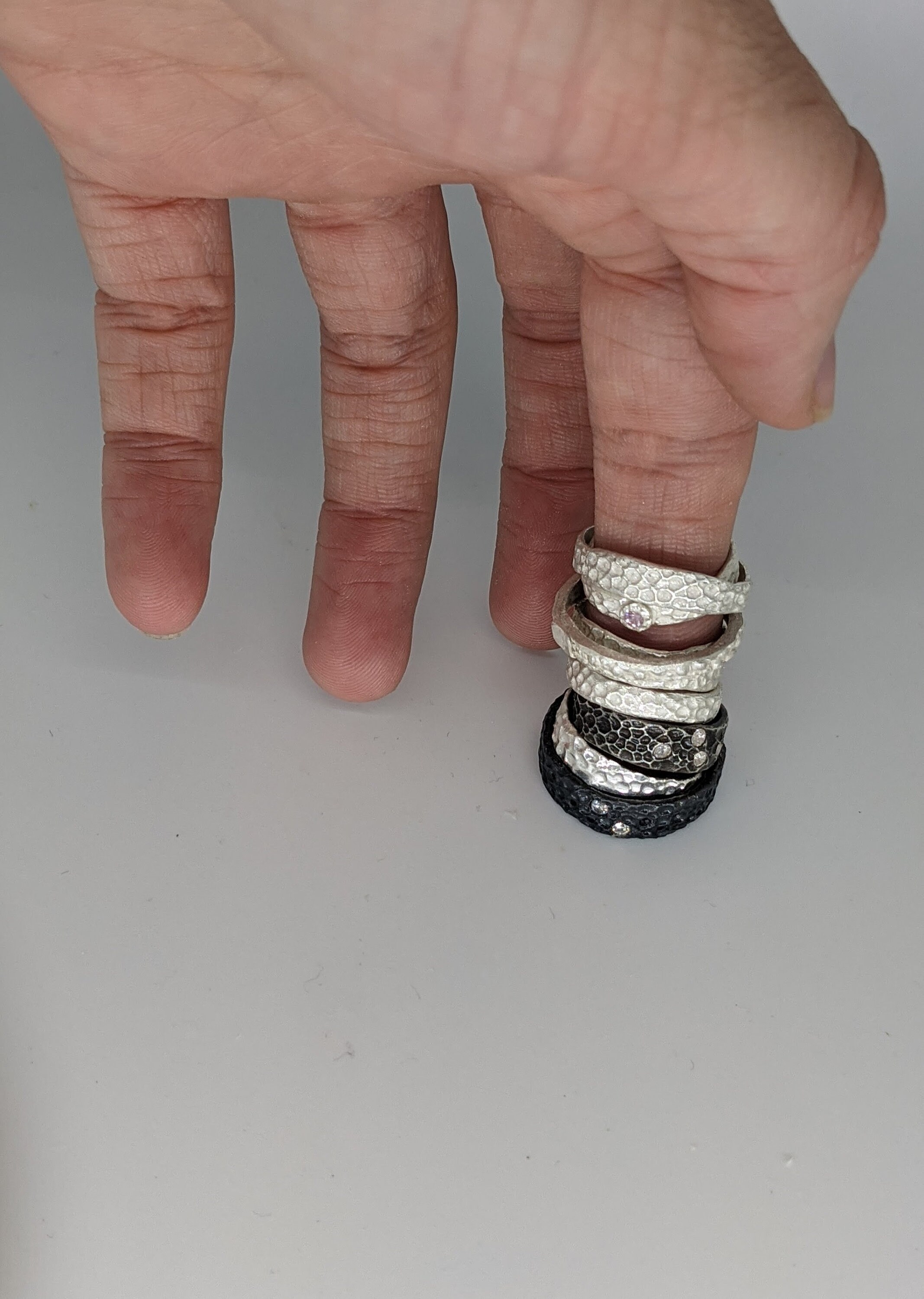 Silver Stingray Ring Ocean Texture Ring Underwater Texture | Etsy