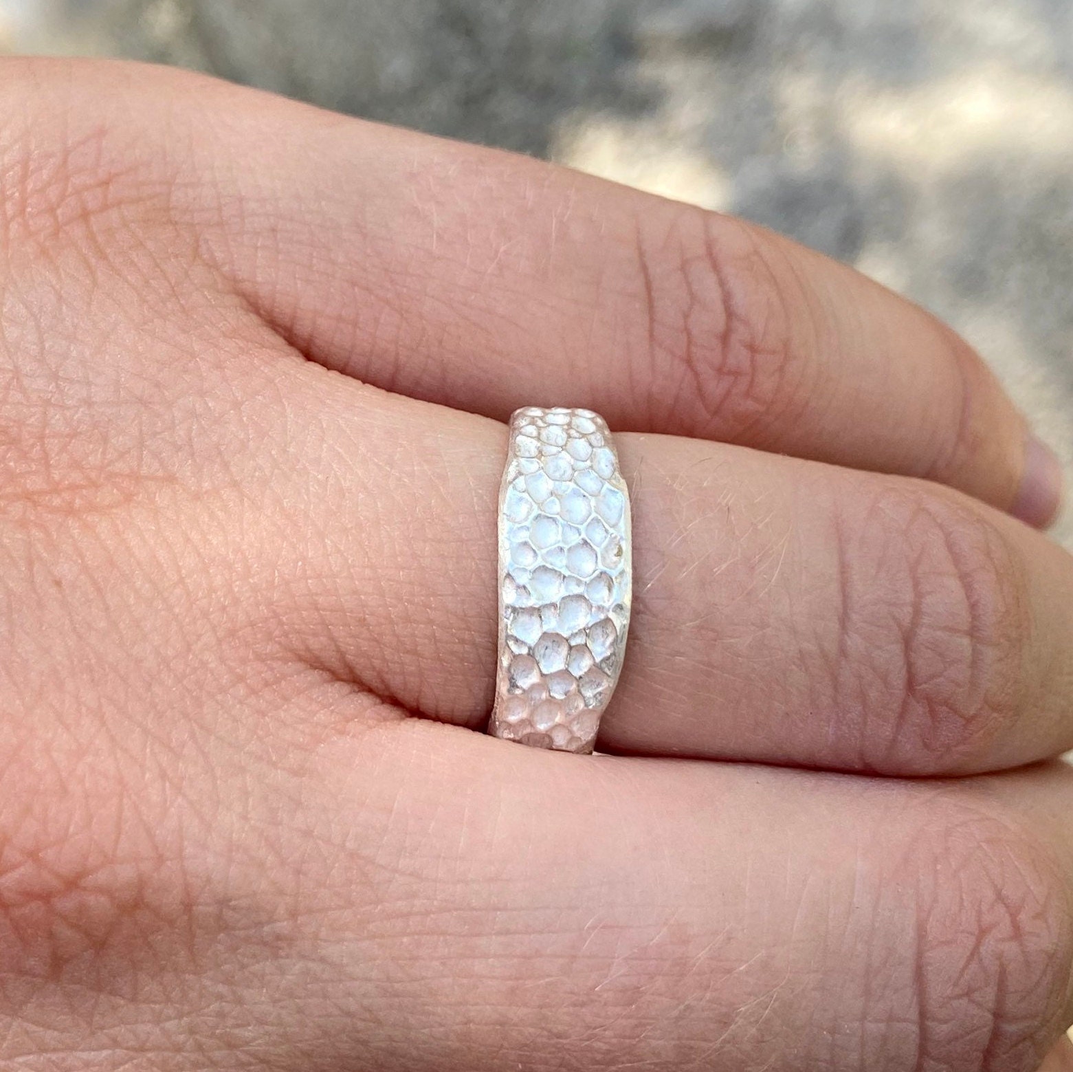 Stingray Imprint Fine Silver Ring Underwater Texture Ring - Etsy Canada