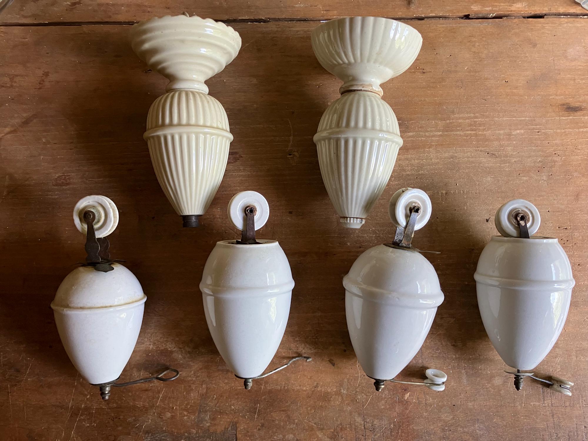 Vintage Ceramic Pulley, Porcelain Rise and Fall Pendant Light ...