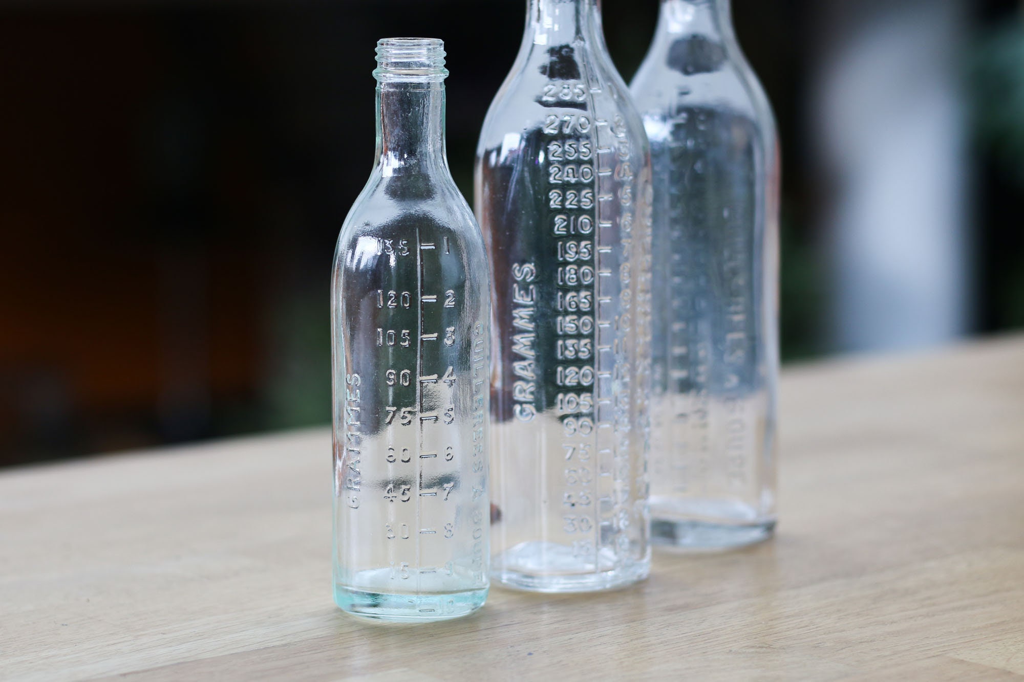 Set of 4 Vintage Glass Measuring Bottles Old Graduated | Etsy