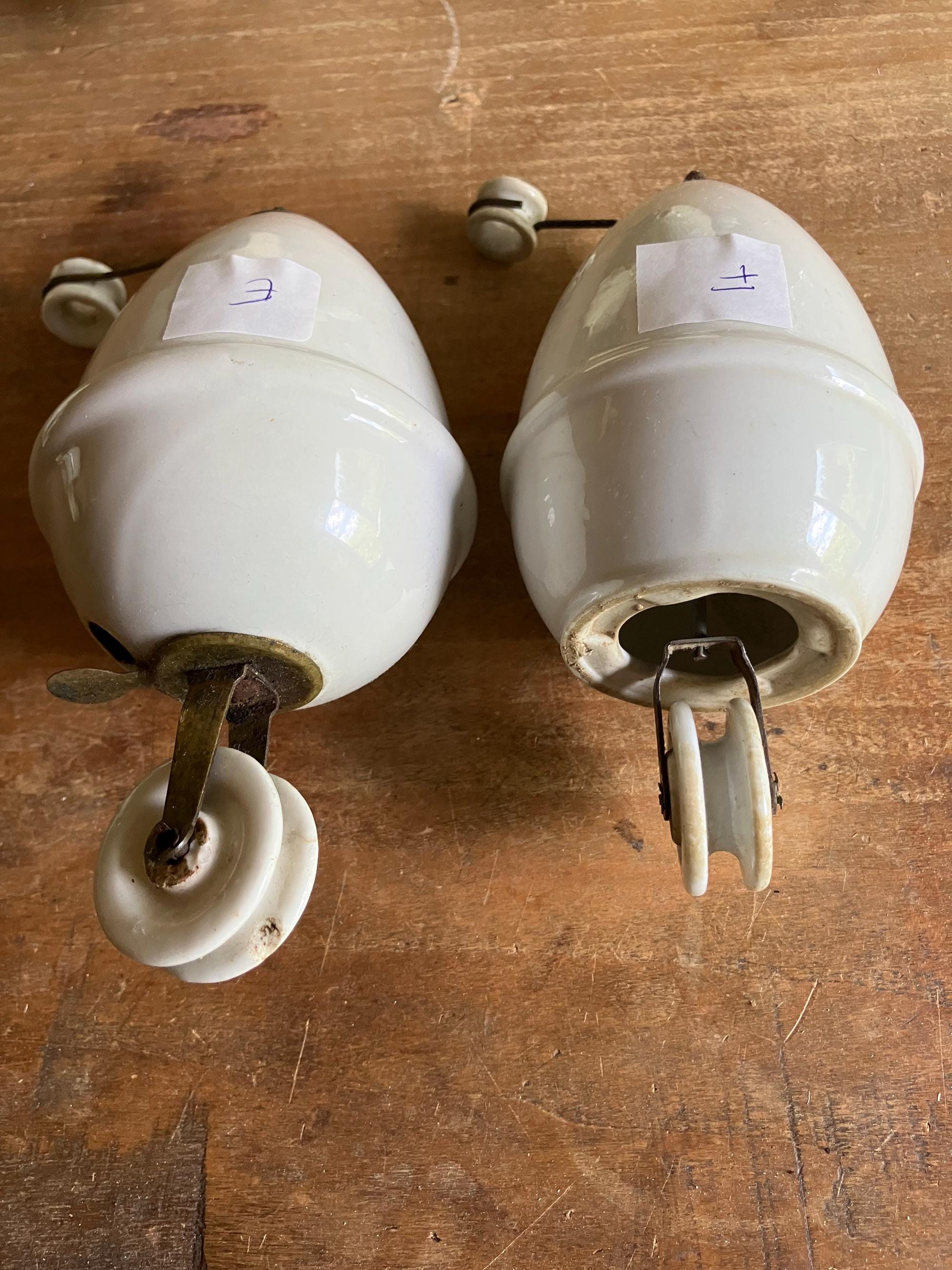 Vintage Ceramic Pulley, Porcelain Rise and Fall Pendant Light ...