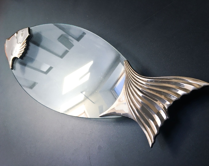 SILEA - Vintage French Silver Plated and Glass Dish, Fish Platter ...