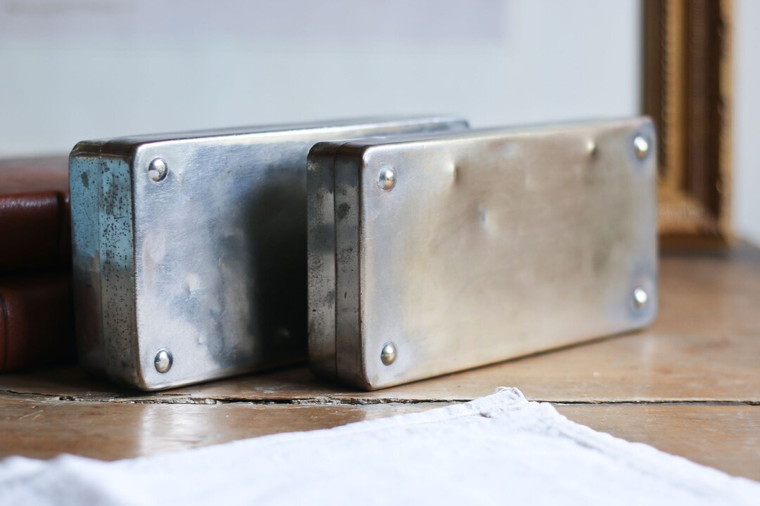2 Vintage Medical Cases, Stainless Steel Box, Metal Case, Storage Bin ...