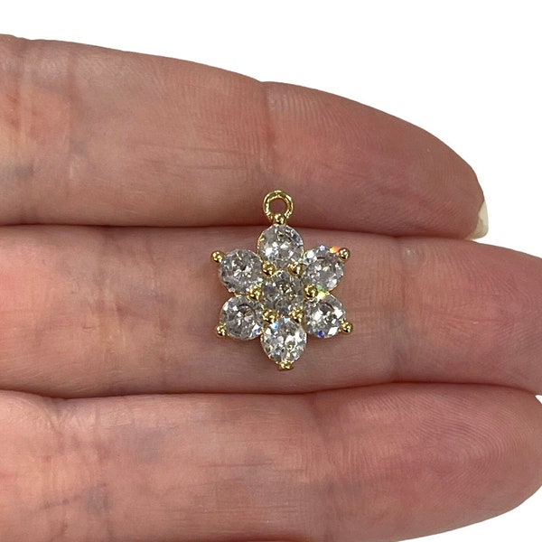 Gold Flower Charm - Etsy