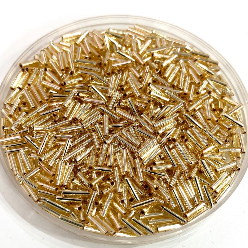 Gold Bugle Beads - Etsy