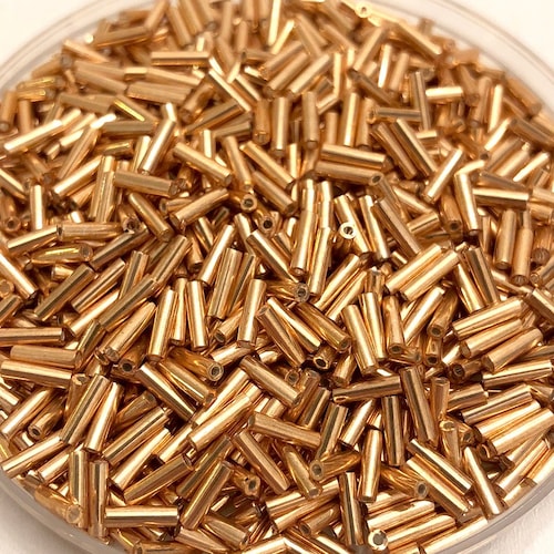 Miyuki Bugles Size 6mm 1053 Galvanized Yellow Gold 10 Grams. - Etsy