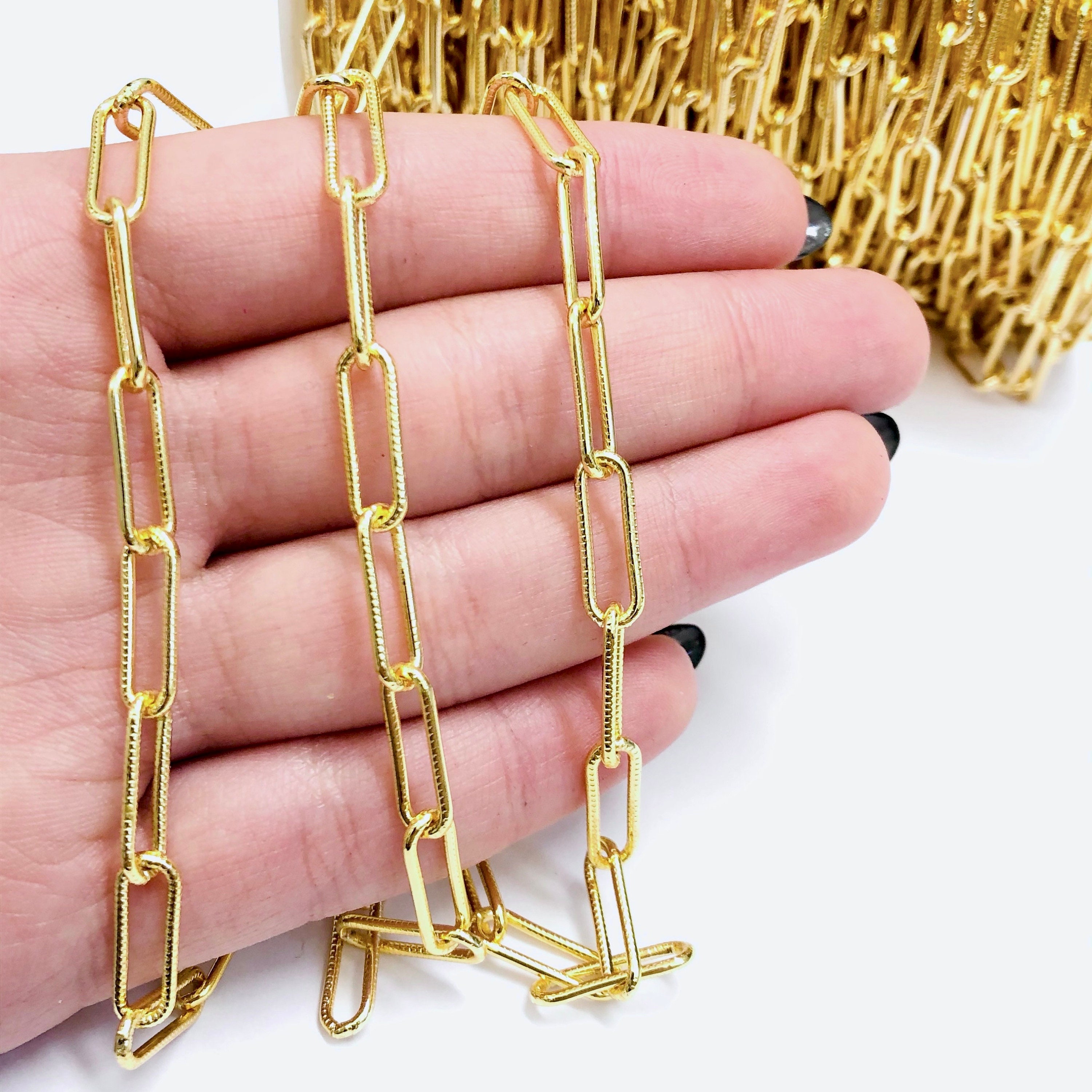 24Kt Shiny Gold Plated Open Link Chain 15x5 mm Gold Plated | Etsy