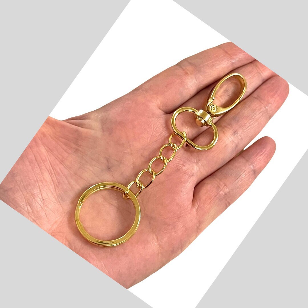 24kt Gold Plated Keyring&keychains With Large Swivel Clasp - Etsy UK