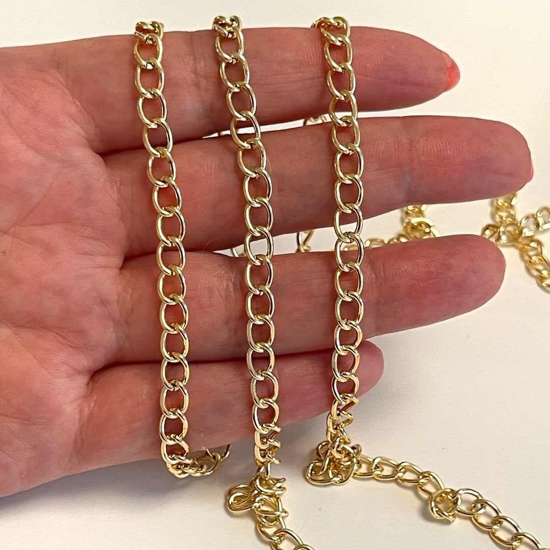 24kt Gold Plated 7x5mm Gourmet Chain, Gold Plated Open Link Chain - Etsy