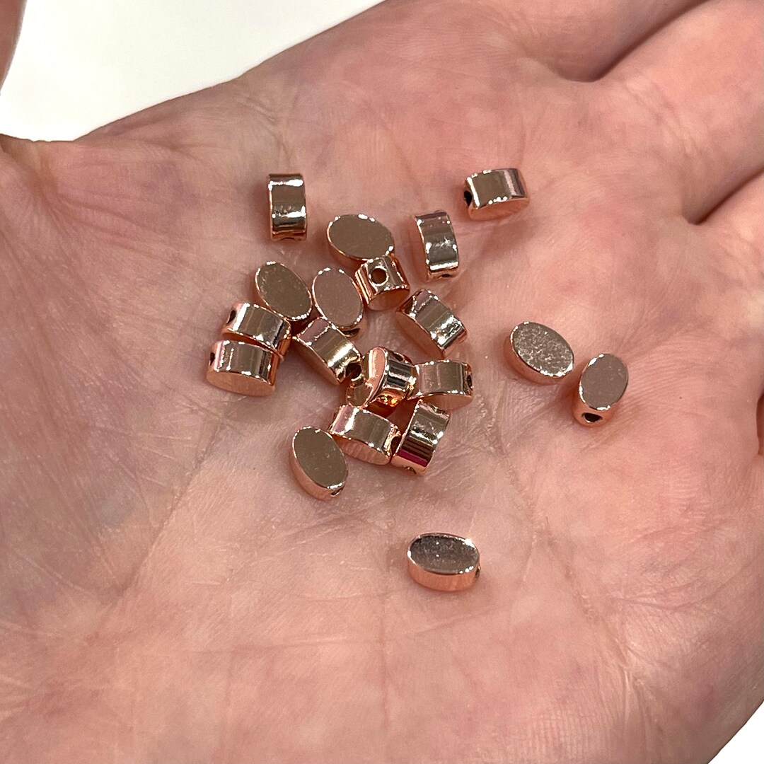 Rose Gold Plated 6x4 Oval Spacer Charms, 20 Pcs in a Pack - Etsy