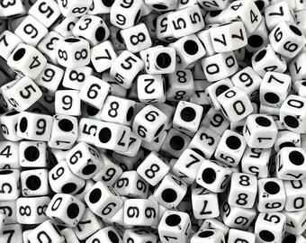 100pcs Acrylic Number Pendantsnumber Beads Mixed Color - Etsy
