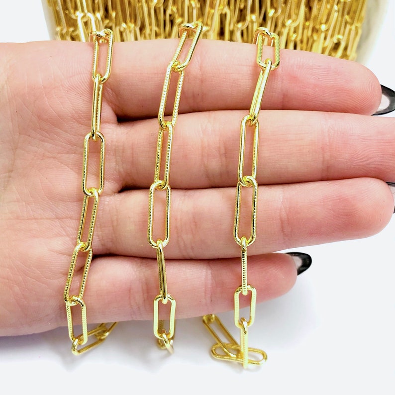 24kt Shiny Gold Plated Open Link Chain 15x5 Mm Gold Plated - Etsy