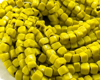 Traditional Turkish Artisan Handmade Cube Glass Beads, Large Hole Glass ...