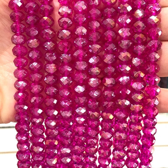 8mm Crystal Rondelle Beads Strand 68 Pcs PBC8C48 - Etsy UK