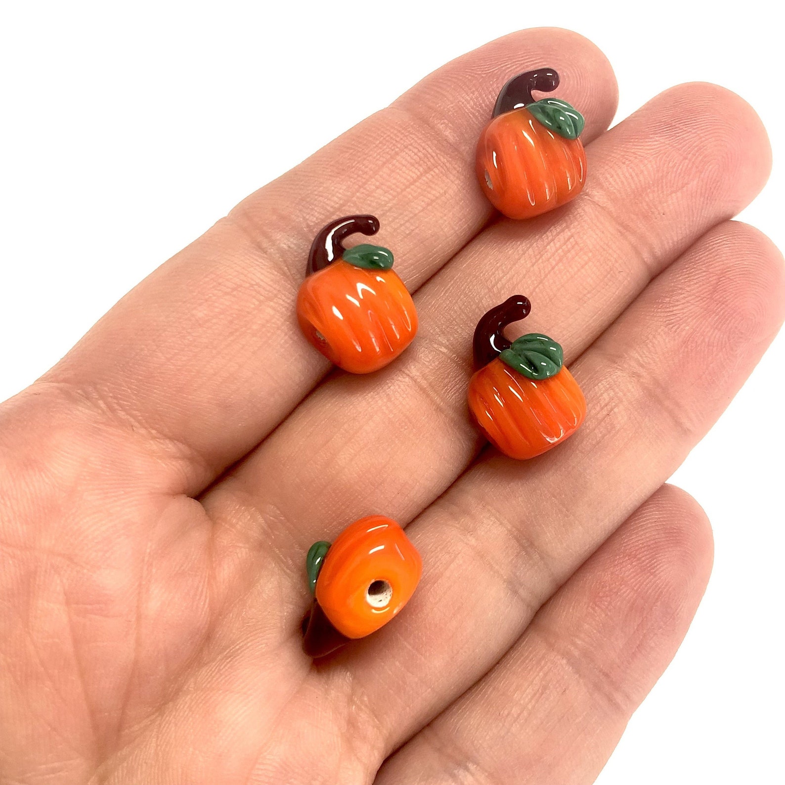 Halloween Pumpkin Hand Made Murano Glass Charm - Etsy