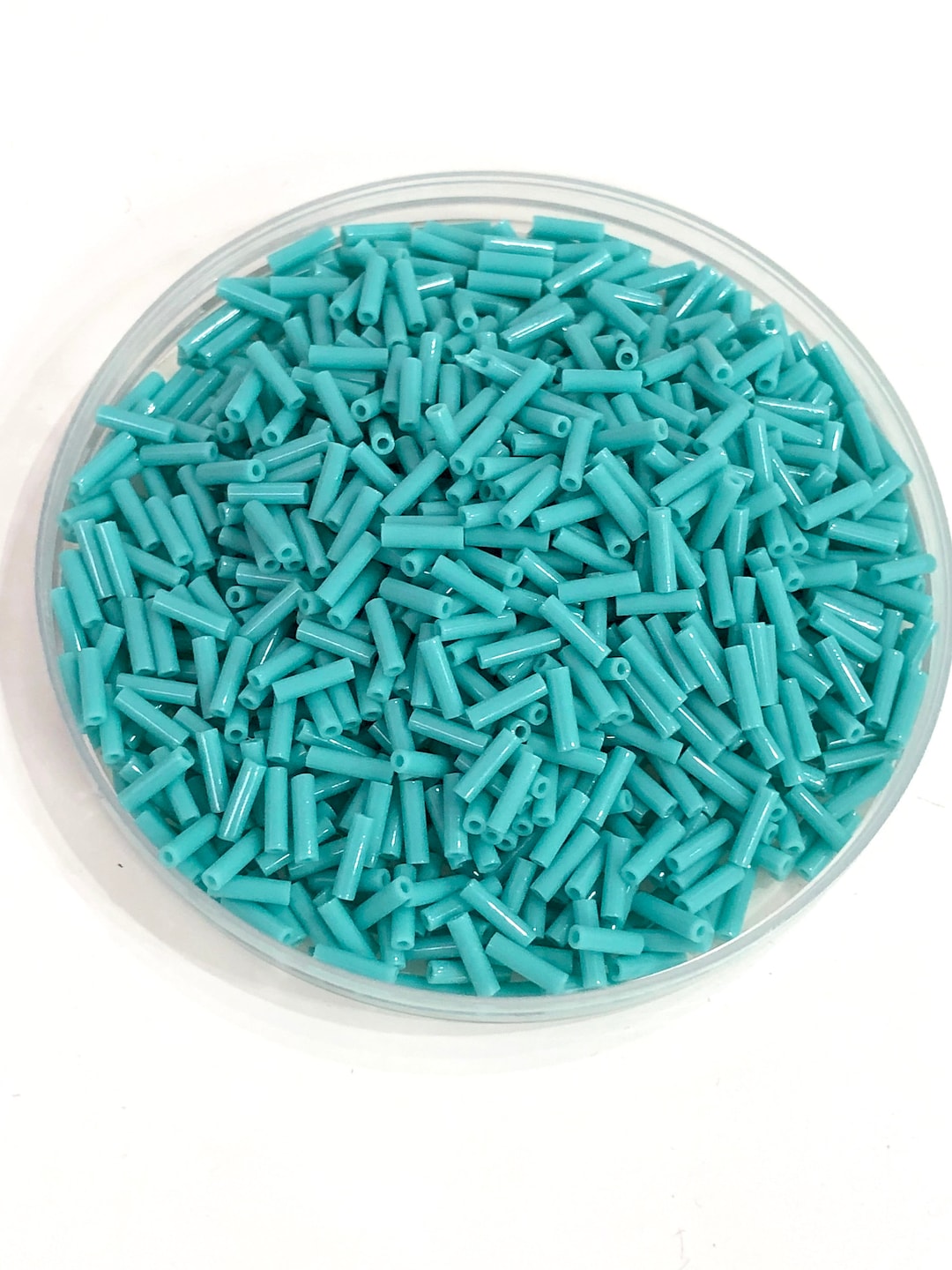 Miyuki Bugles Size 6mm 0412 Opaque Turquoise Green 10 Grams. Turquoise ...