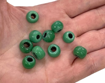 Traditional Turkish Artisan Handmade Cube Glass Beads, Large Hole Glass ...