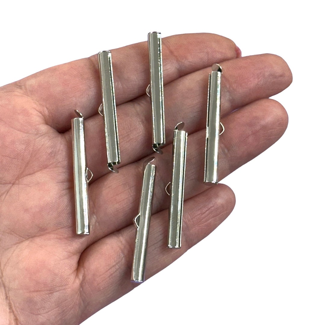 Slide End Tubes for Miyuki, 35mm Rhodium Plated 6 Tubes in a Pack - Etsy