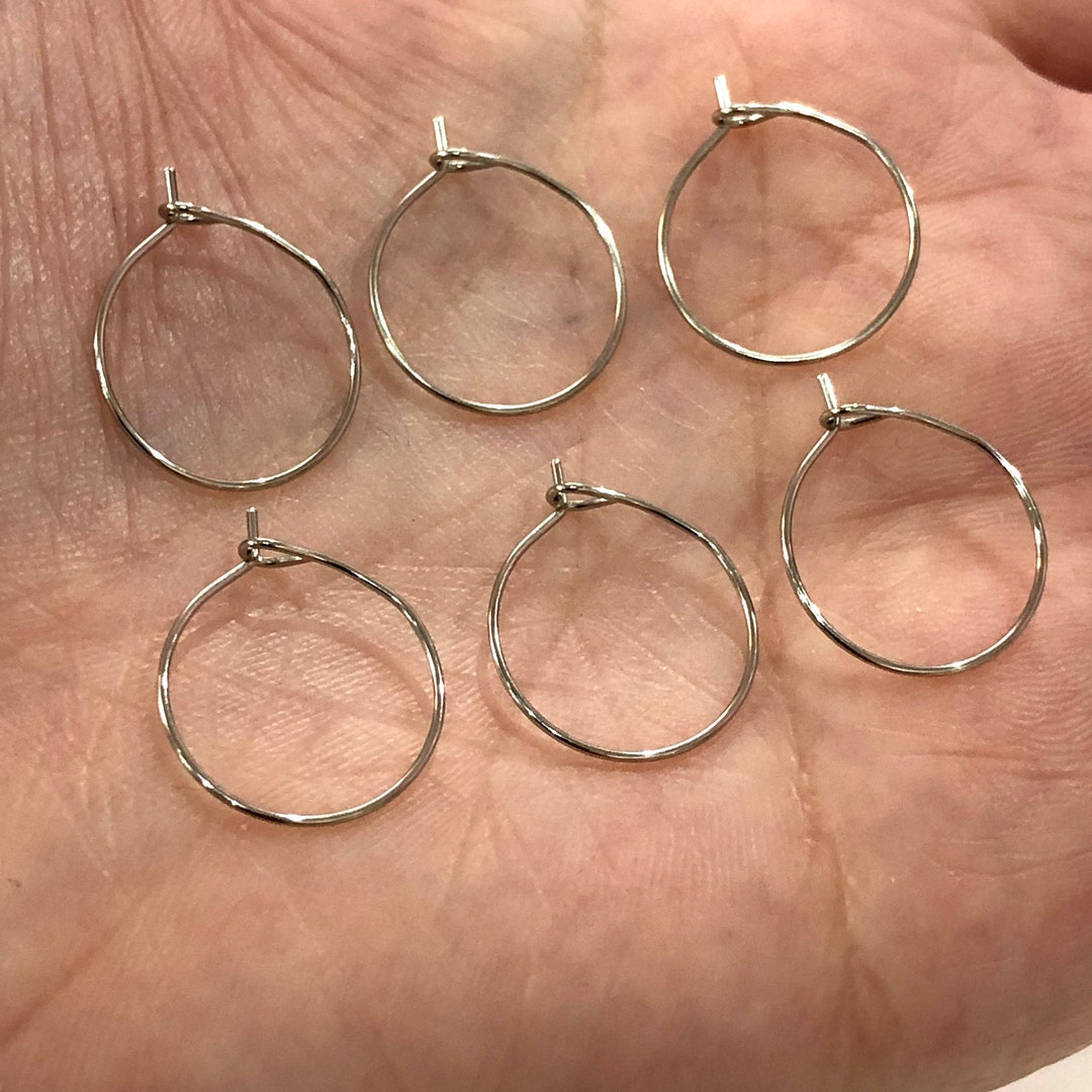 Rhodium Plated 15mm Earring Loops, 15mm Rhodium Loop Earring Supplies ...