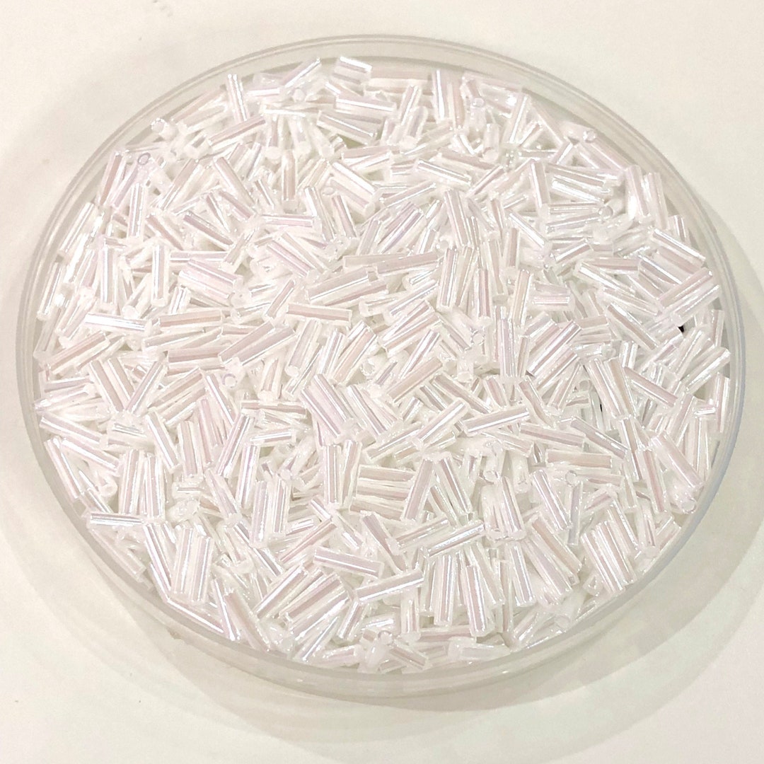 Miyuki Bugles Size 6mm 0420 White Pearl Ceylon 10 Grams. White Bugles ...