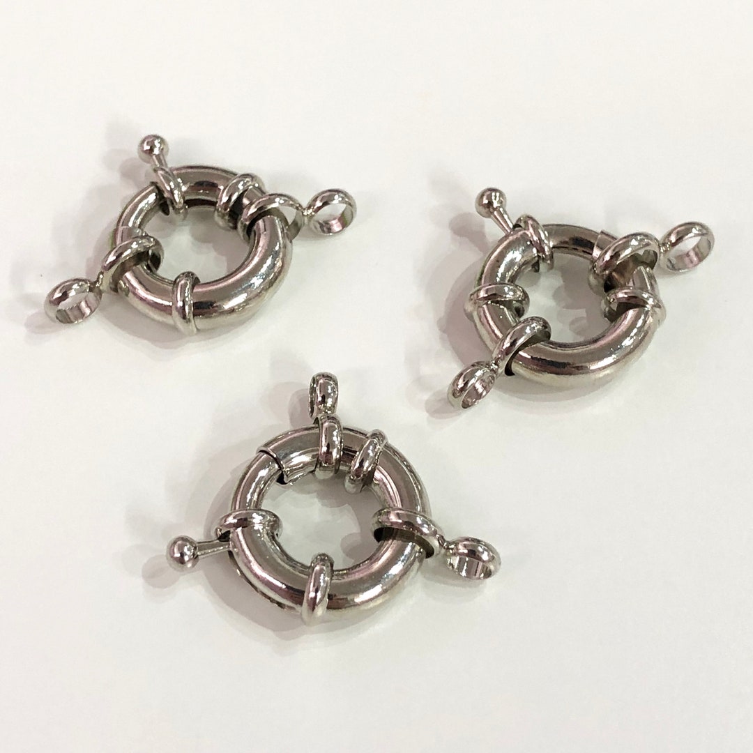 Rhodium Spring Ring Verschluss mit Schleifen, 15mm rhodinierte ...