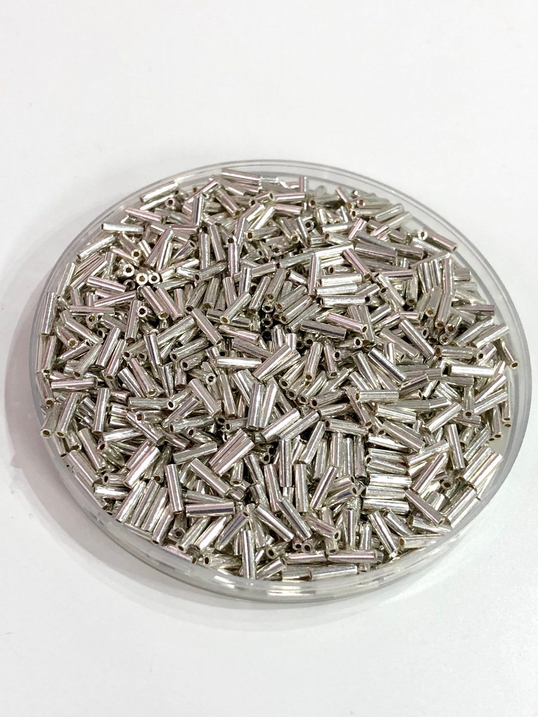 Miyuki Bugles Size 6mm 1051 Galvanized Silver 10 Grams. Silver Bugles ...